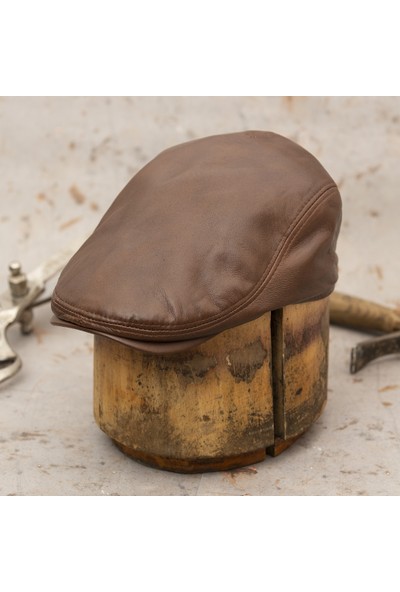 Jenkins Hakiki Deri Kasket Ördek Şapka
