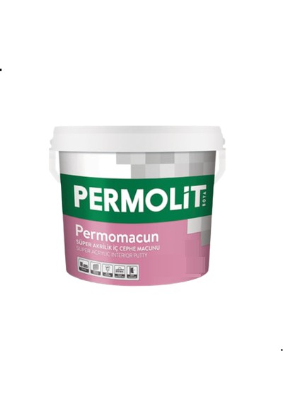 Permolit Permomacun Süper Akrilik Iç Cephe Macunu 4 kg Permolit Permomacun Süper Akrilik Iç Cephe Macunu 4 kg