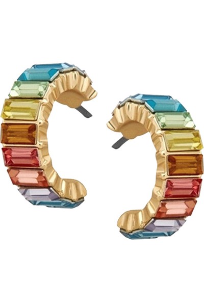 Chavin Renkli Baget Taşlı Kadın Küpe EK40ML