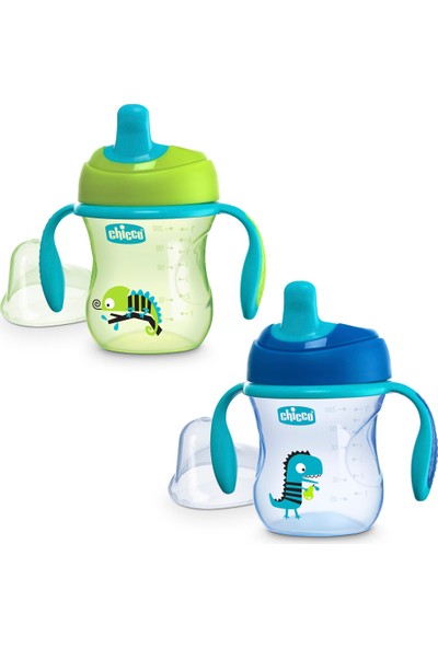 Chicco Yarı Yumuşak Uçlu Eğitim Bardağı 200 ml 6 Ay+ Erkek