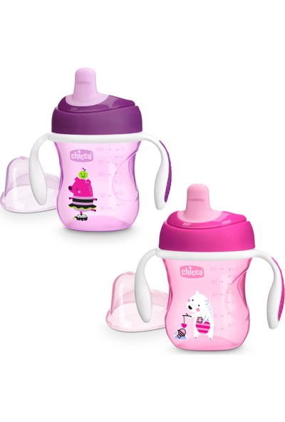 Chicco Yarı Yumuşak Uçlu Eğitim Bardağı 200 ml 6 Ay+ Kız Chicco Yarı Yumuşak Uçlu Eğitim Bardağı 200 ml 6 Ay+ Kız