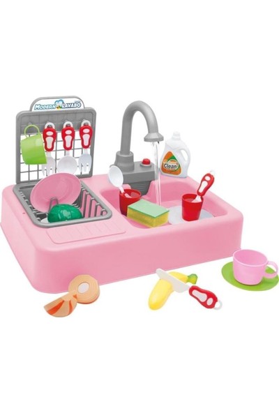 Kayyum Oyuncak Modern Mutfak Lavabo Seti Pilli Sulu Çeşmeli Oyuncak Set 7020P Pembe Kayyum Oyuncak Modern Mutfak Lavabo Seti Pilli Sulu Çeşmeli Oyuncak Set 7020P Pembe