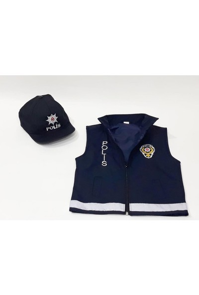 Uğur Böceği Çocuk Çocuk Polis Şapka ve Yeleği Kiyafeti Kostümü Üniforması