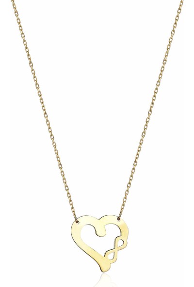 Altınbaş Altın Kalp Sonsuzluk Kolye Altınbaş Altın Kalp Sonsuzluk Kolye