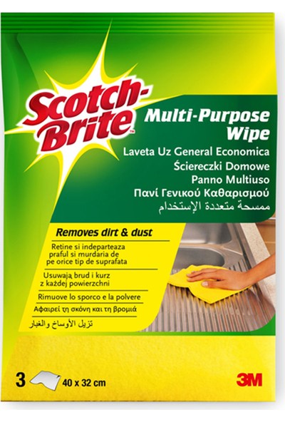 Scotch Brite Scotch-Brite Genel Kullanım Amaçlı Renkli Bez (Sarı/pembe/mavi), 3 Adet Scotch Brite Scotch-Brite Genel Kullanım Amaçlı Renkli Bez (Sarı/pembe/mavi), 3 Adet