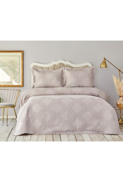 Karaca Eva Lila Çift Kişilik Yatak Örtüsü Seti