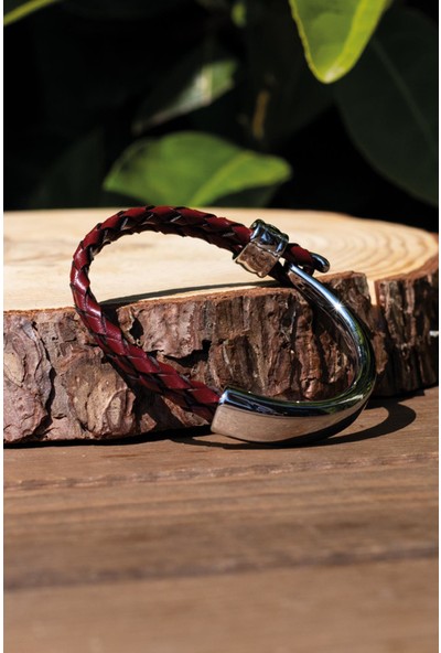 Ala Aksesuar Bordo Kahve Ithal Deri Bileklik