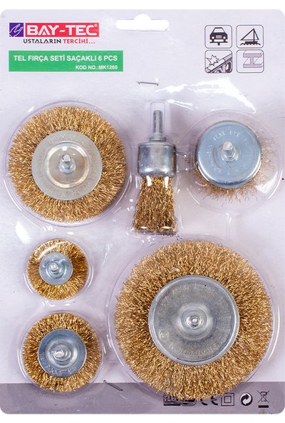 Baytech Baytec Tel Fırça Seti 6 Parça MK1260 Baytech Baytec Tel Fırça Seti 6 Parça MK1260