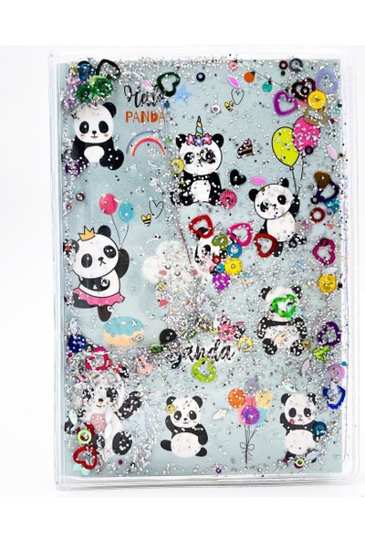 Vuki Büyük Boy Simli ve Sulu Kapaklı Defter Panda Hello Panda