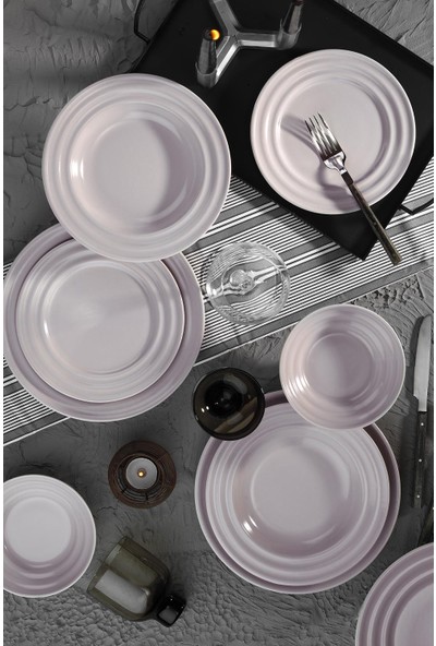 Kütahya Porselen New Tuvana 24 Parça Yemek Seti Bej