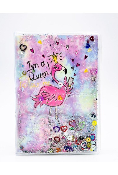 Vuki Büyük Boy Simli ve Sulu Kapaklı Defter Flamingo I'm A Queen Vuki Büyük Boy Simli ve Sulu Kapaklı Defter Flamingo I'm A Queen