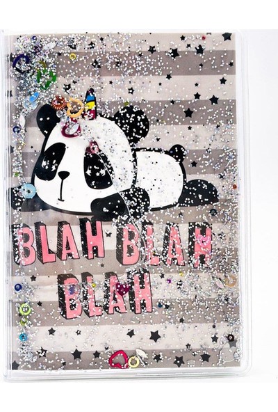 Vuki Panda Blah Blah Blah Simli ve Sulu Kapaklı Rengarenk Sayfalı Mini Defter Vuki Panda Blah Blah Blah Simli ve Sulu Kapaklı Rengarenk Sayfalı Mini Defter