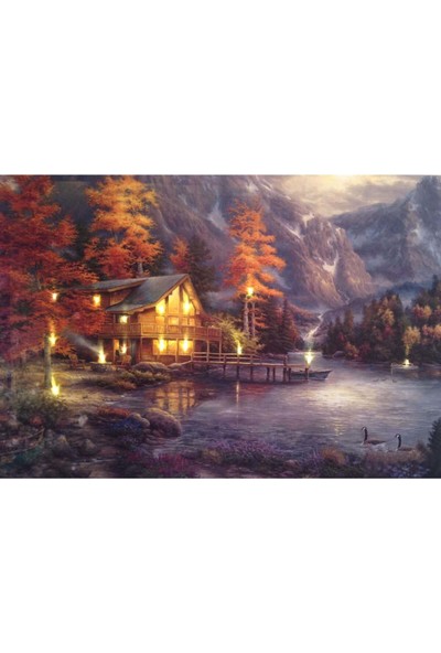 Hobimania Kanvas Tablo Ördekli Göl Manzaralı Ev LED Işıklı 50X100 cm Duvar Dekorasyon Tablo Moda Hobimania Kanvas Tablo Ördekli Göl Manzaralı Ev LED Işıklı 50X100 cm Duvar Dekorasyon Tablo Moda
