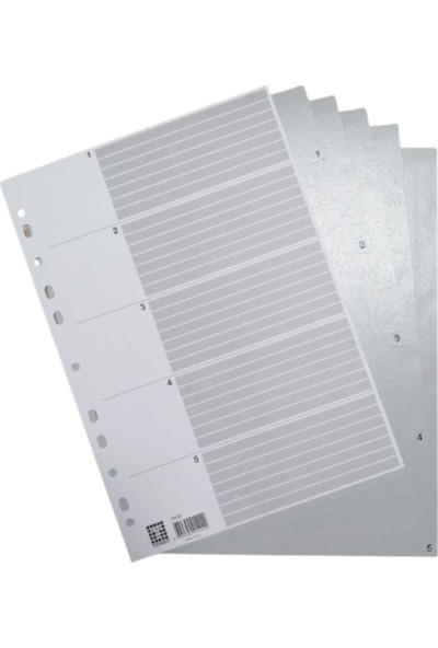 Noki Plastik Seperatör 5 Gri Ayraç A4 6 Adet