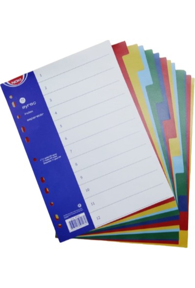 Noki Plastik Seperatör 12’li Renk Ayraç A4 6 Adet