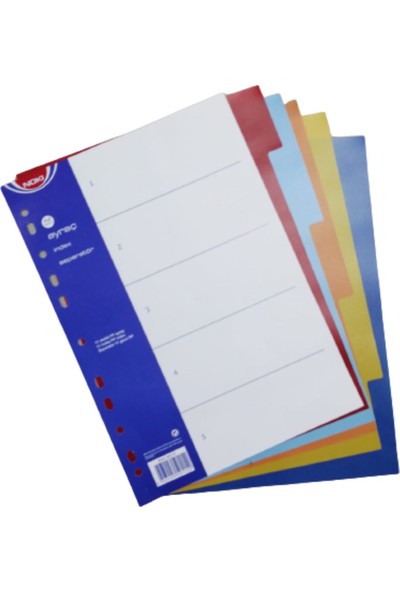 Noki Plastik Seperatör 5 Renkli Ayraç A4 1 Adet