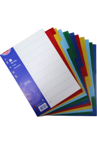 Noki Plastik Seperatör 10 Renkli Ayraç A4 6 Adet