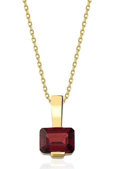 İber 1.74 Karat Garnet Taşlı Kolye - PKU0192 İber 1.74 Karat Garnet Taşlı Kolye - PKU0192