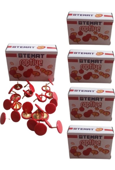 Noki Renkli Raptiye Kırmızı Pvc Kaplı 5 Paket 150 Adet Noki Renkli Raptiye Kırmızı Pvc Kaplı 5 Paket 150 Adet