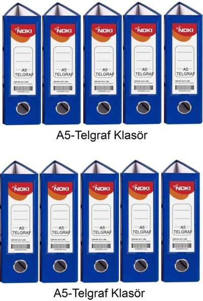 Noki Telgraf Klasör Mavi Geniş A5 Plastik 10 Adet Noki Telgraf Klasör Mavi Geniş A5 Plastik 10 Adet