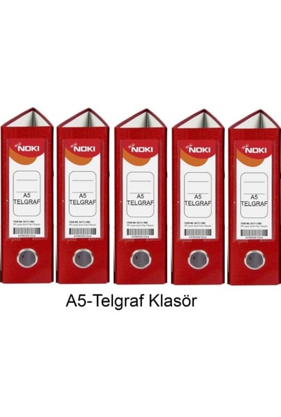 Noki Telgraf Klasör Kırmızı Geniş A5 Plastik 5 Adet Noki Telgraf Klasör Kırmızı Geniş A5 Plastik 5 Adet