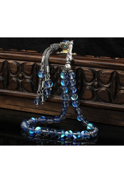 EgeEceSilvers 925 Ayar Gümüş Püsküllü Kuvars Taşlı Tesbih