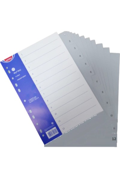 Noki Plastik Seperatör 12 Rakam Ayraç A4 6 Adet Noki Plastik Seperatör 12 Rakam Ayraç A4 6 Adet