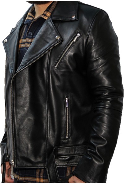Bulutleather  Erkek Siyah Deri Mont