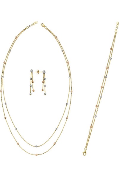 Altınköşe Üç Renk Mini Set 14 Ayar Altın AKSM021