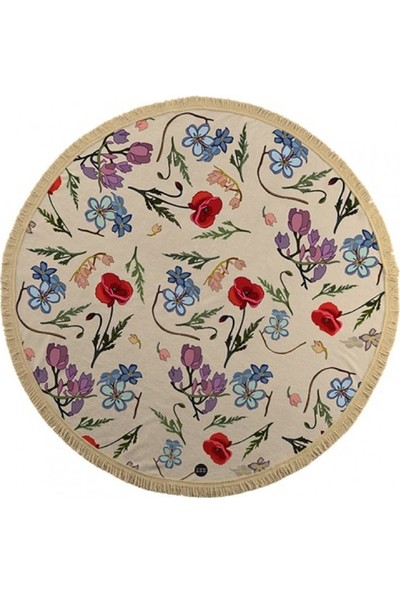 Towdoo Poppy Yuvarlak Plaj Havlusu