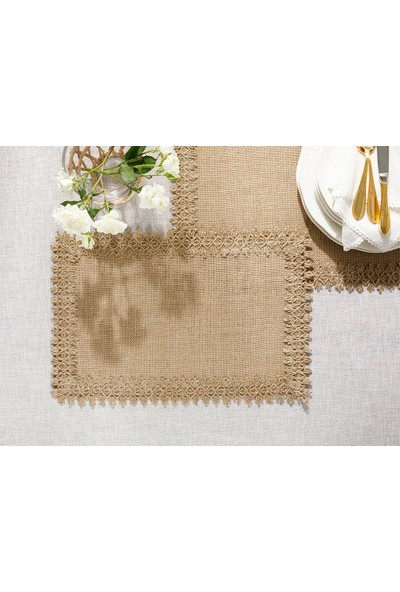 English Home 2'li Lena Bej 30 x 45 cm Jüt Amerikan Servis English Home 2'li Lena Bej 30 x 45 cm Jüt Amerikan Servis