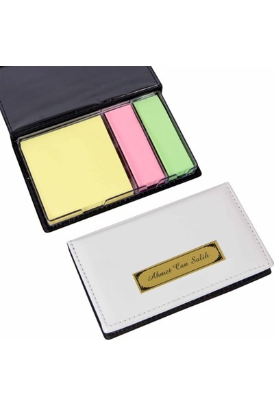 Hediye Rengi Isme Özel Masa Üstü Beyaz Notluk ve Renkli Stickerlar Hediye Rengi Isme Özel Masa Üstü Beyaz Notluk ve Renkli Stickerlar