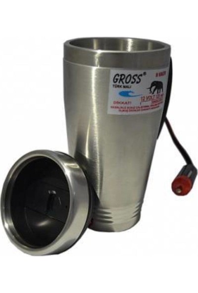 Gross Termoslu Içi Dışı Krom Her Türlü Araç Su Isıtıcı 12 Volt 125W Gross Termoslu Içi Dışı Krom Her Türlü Araç Su Isıtıcı 12 Volt 125W
