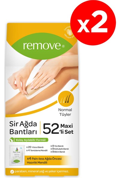 Remove Sir Ağda Bant 52'li Normal Tüy X2 Adet Remove Sir Ağda Bant 52'li Normal Tüy X2 Adet