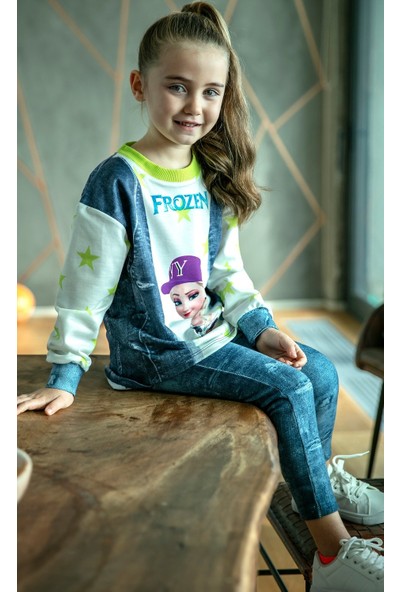 Riccotarz Kız Çocuk Yıldızlı Karlar Kraliçesi Taytlı Takım