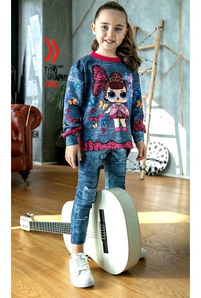 Riccotarz Kız Çocuk Kelebekli Lol Bebek Taytlı Takım