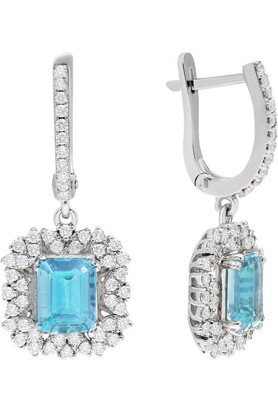 Sirius Pırlanta ve Oktagon Kesim Akuamarin Küpe 0423E0039 Sirius Pırlanta ve Oktagon Kesim Akuamarin Küpe 0423E0039