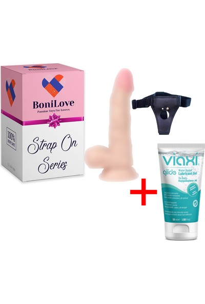 Bonilove Strap On Series Hunk 17 cm Esnek Belden Bağlamalı Penis+Jel Bonilove Strap On Series Hunk 17 cm Esnek Belden Bağlamalı Penis+Jel