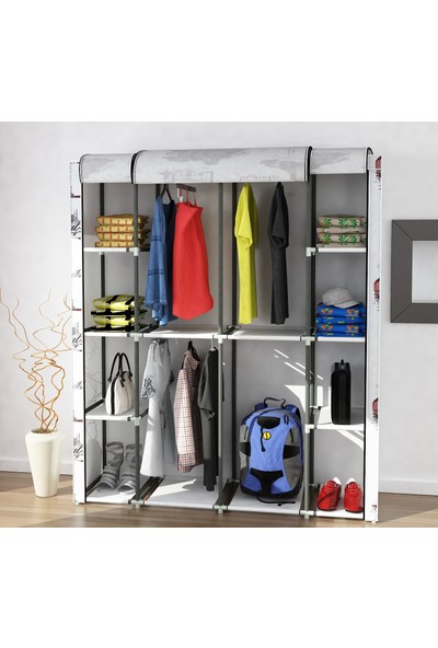 PORMET Homebella Ultra Büyük Geniş Hacimli 2021 Üretim Extra Dayanıklı Kırılmaz Pvc Profil Kalın Bez Dolap