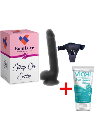 Bonilove Strap On Series Optimus 26 cm Belden Bağlamalı Siyah Penis+Jel+Jel Bonilove Strap On Series Optimus 26 cm Belden Bağlamalı Siyah Penis+Jel+Jel