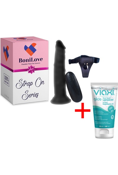 Bonilove Strap On Series 19 cm Titreşimli Belden Bağlamalı Realistik Penis+Jel Bonilove Strap On Series 19 cm Titreşimli Belden Bağlamalı Realistik Penis+Jel