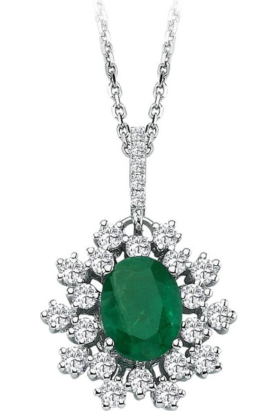 Sirius Pırlanta ve Oval Zümrüt Taşlı Hare Kolye 0423P0029