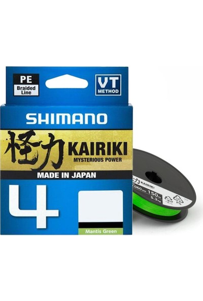 Shimano Kairiki Mantis Green ( Yeşil ) 4 Katlı 150 mt Ip Misina Shimano Kairiki Mantis Green ( Yeşil ) 4 Katlı 150 mt Ip Misina