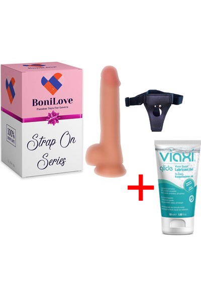 Bonilove Strap On Series Sean Ultra Yumuşak 22 cm Kemerli Realistik Penis+Jel Bonilove Strap On Series Sean Ultra Yumuşak 22 cm Kemerli Realistik Penis+Jel