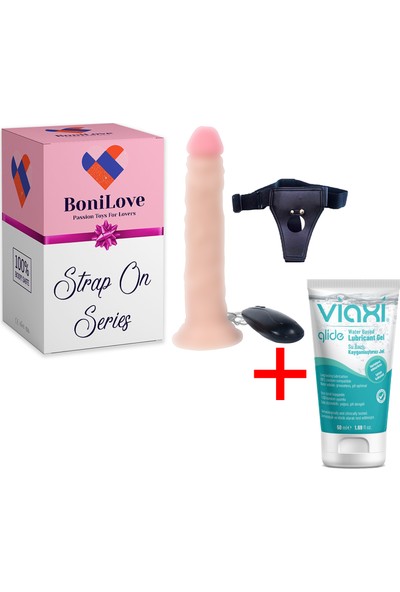 Bonilove Strap On Series 15 cm 10 Modlu Anal ve Vajinal Strap On Tireşimli Realistik Penis+Jel Bonilove Strap On Series 15 cm 10 Modlu Anal ve Vajinal Strap On Tireşimli Realistik Penis+Jel