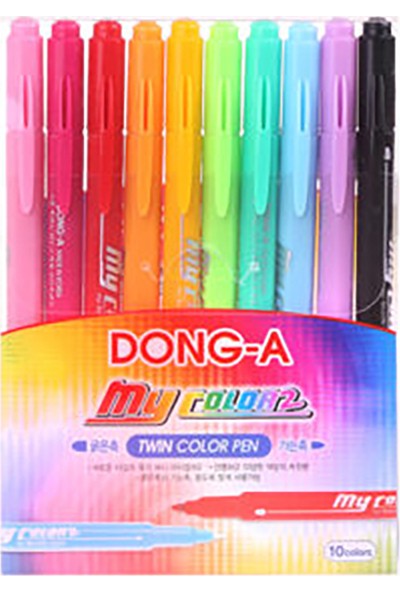 Dong-A My Color2 Çift Taraflı Keçeli Kalem 10'lu Set Dong-A My Color2 Çift Taraflı Keçeli Kalem 10'lu Set