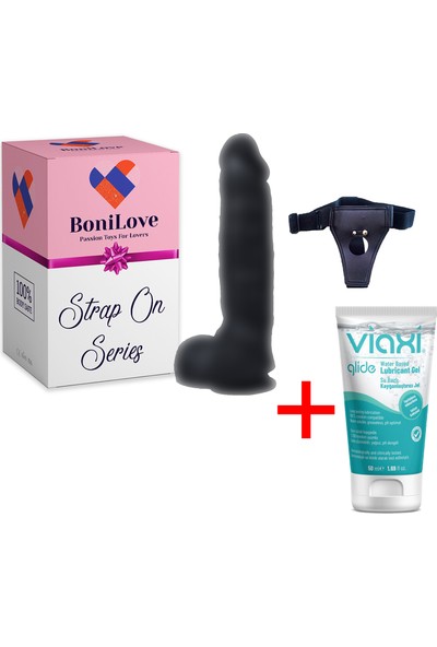 Bonilove Strap On Series Adam 21 cm Damarlı Kalın Realistik Kemerli Penis+Jel Bonilove Strap On Series Adam 21 cm Damarlı Kalın Realistik Kemerli Penis+Jel