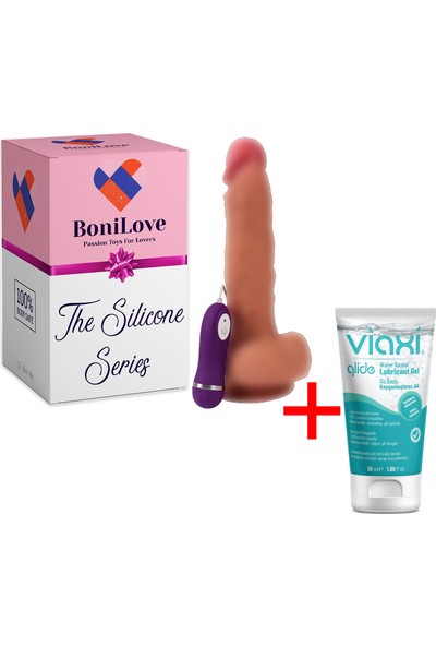 Bonilove The Silicone Series Yumuşak 22 cm 10 Fonksiyonlu Titreşimli Realistik Penis+Jel Bonilove The Silicone Series Yumuşak 22 cm 10 Fonksiyonlu Titreşimli Realistik Penis+Jel