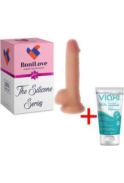 Bonilove The Silicone Series Ultra Yumuşak 17 cm Realistik Dildo+Jel