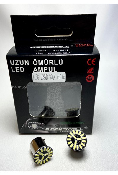Rockswell 1156 18 Smd 3014 LED Ampulü Geri Vites/plaka/sinyal/stop Beyaz Renk Rockswell 1156 18 Smd 3014 LED Ampulü Geri Vites/plaka/sinyal/stop Beyaz Renk